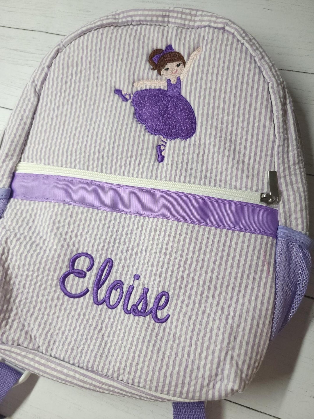 Personalized Ballet Dance Backpack: Monogrammed Seersucker Bag - Etsy