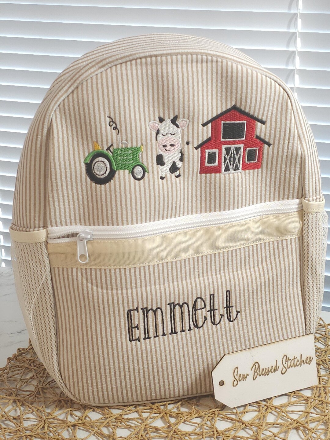 Boy Farm Backpack, Monogram Boy Backpack, Personalize Backpack, Back to ...