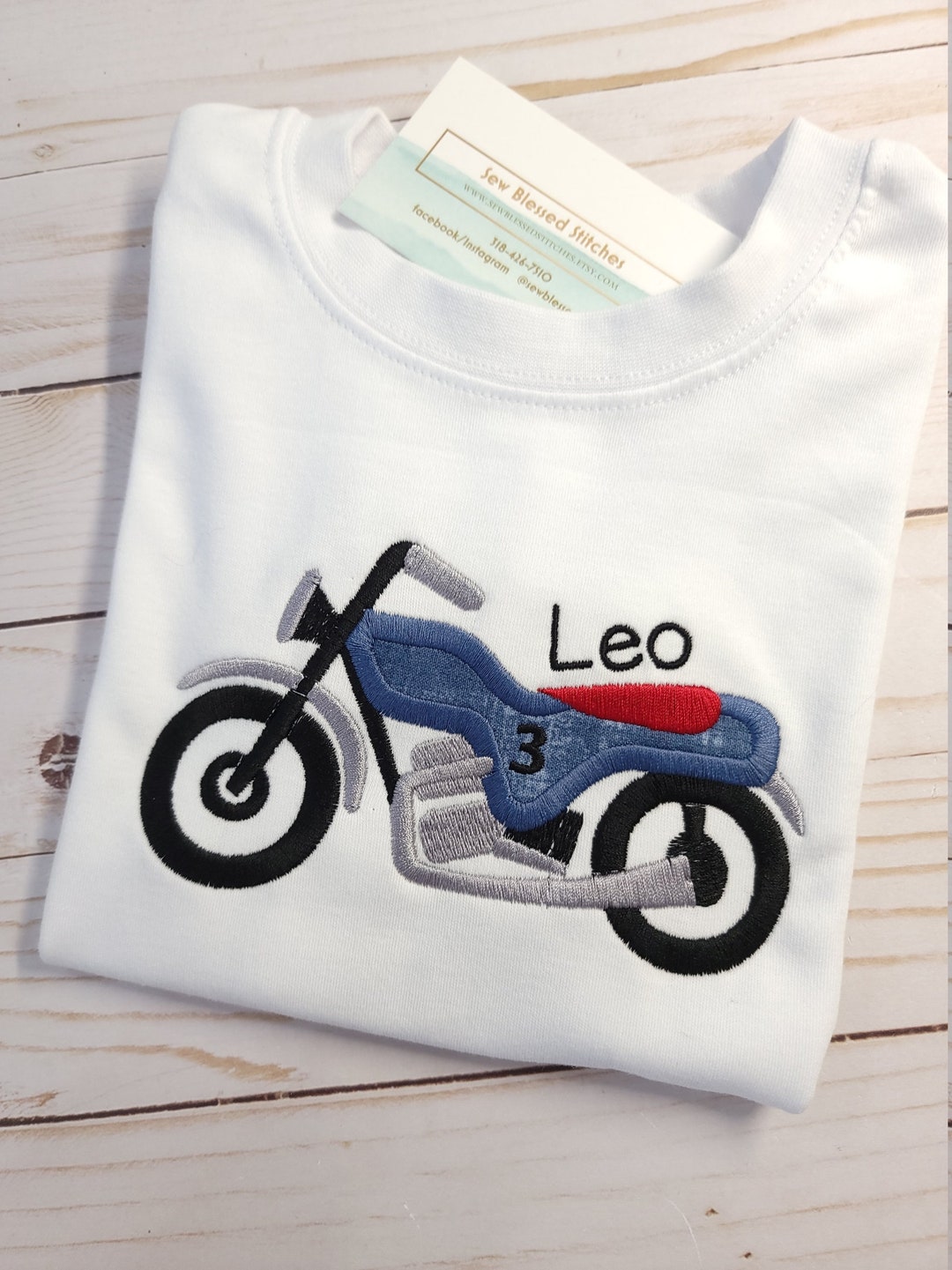 Personalized Motorcycle Applique Shirt: Boy Birthday Gift - Etsy
