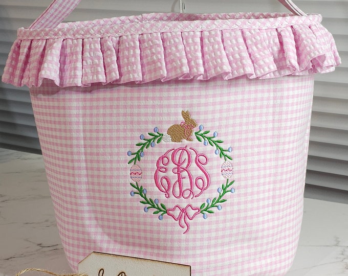Monogram Easter Bucket, Monogram Easter Baskets, Monogram Easter Bag, Easter Baskets ...