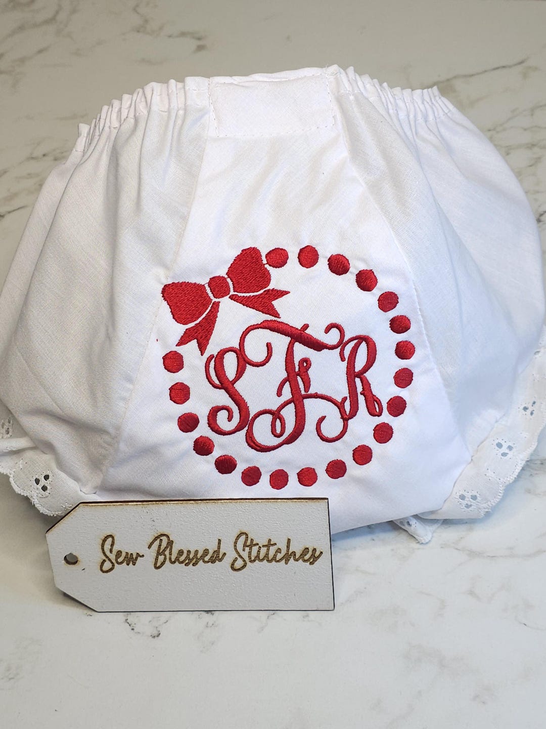 Monogrammed Eyelet Baby Bloomers: Personalized Diaper Cover - Etsy