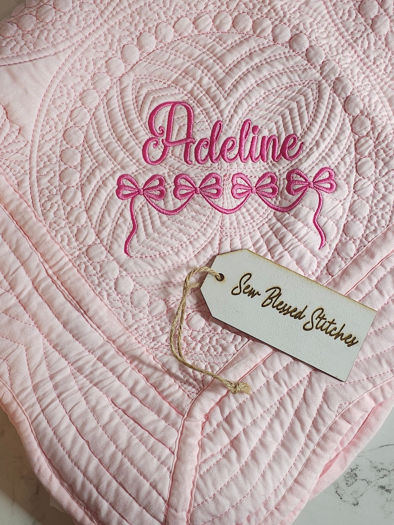 Monogram Baby Quilt: Personalized Cotton Heirloom Blanket - Etsy