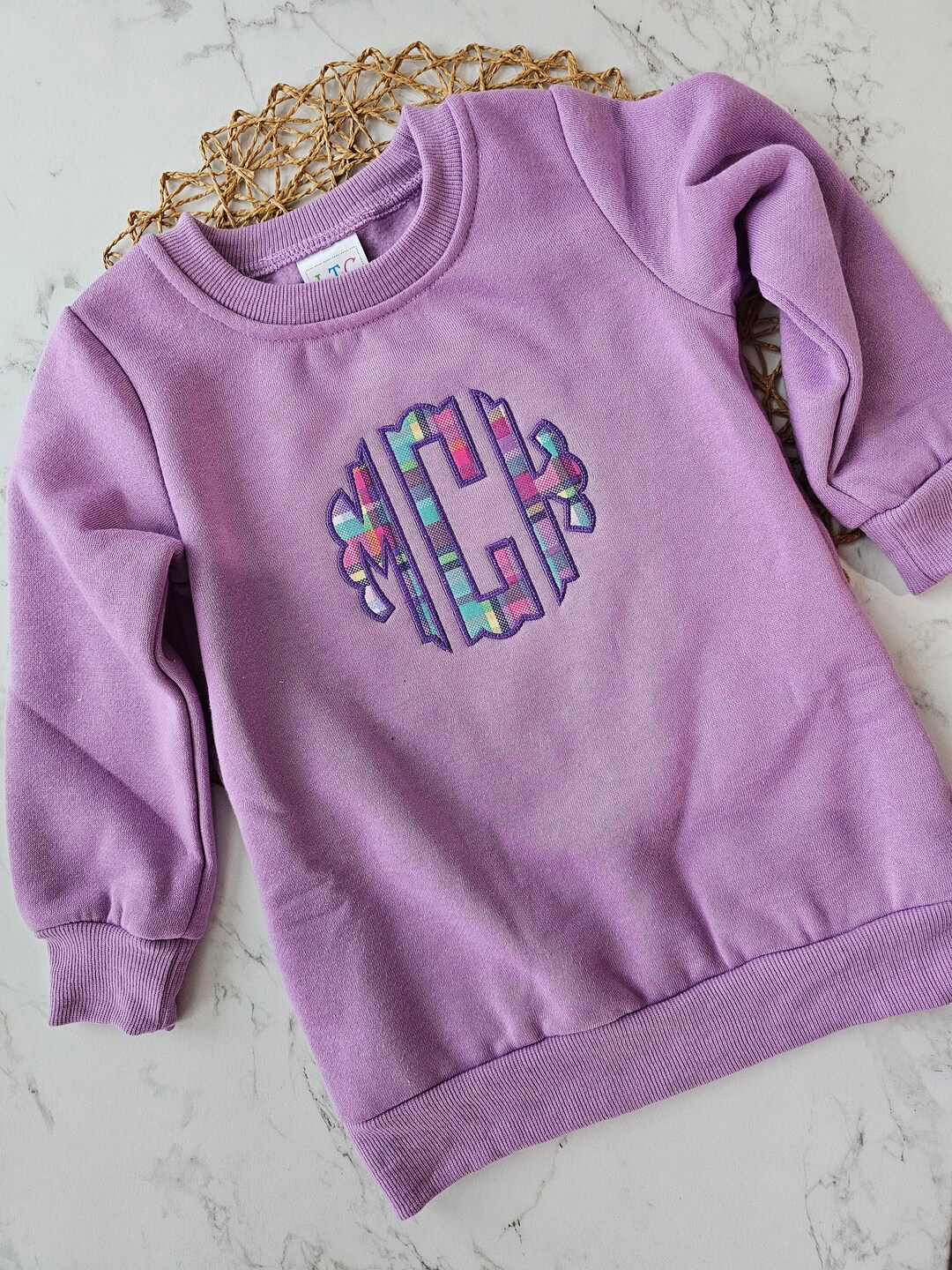 Monogrammed Girl Sweatshirt: Personalized Winter Clothing - Etsy