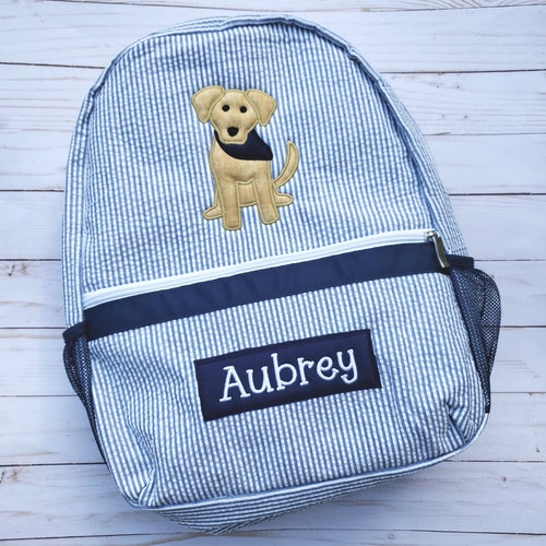 Applique Seersucker Backpack / Personalized Applique | Etsy