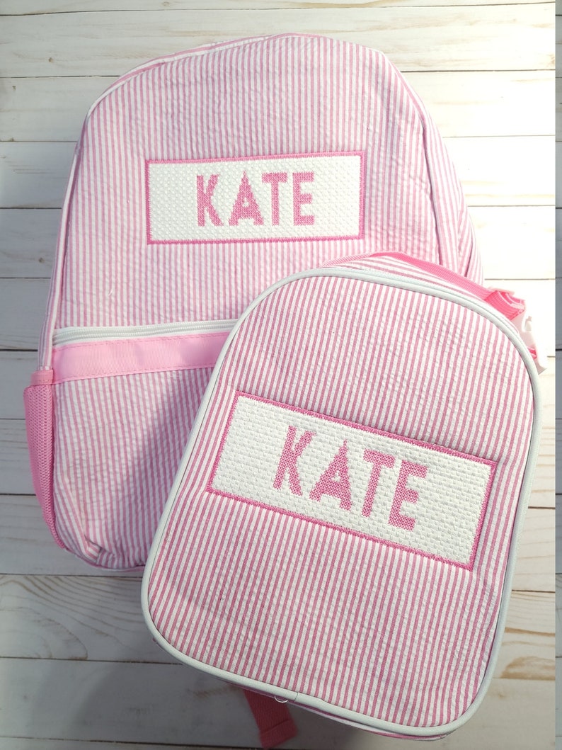 Personalized Seersucker Backpack Faux Smocked Seersucker - Etsy