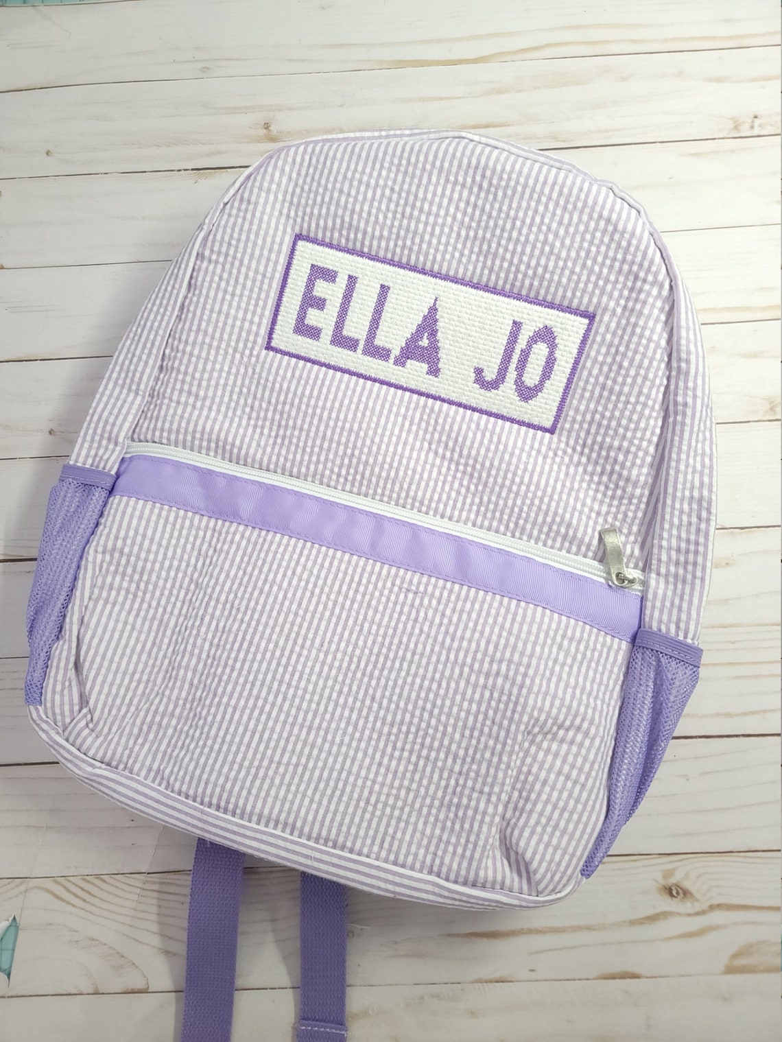 Personalized Seersucker Backpack Faux Smocked Backpack Girl | Etsy