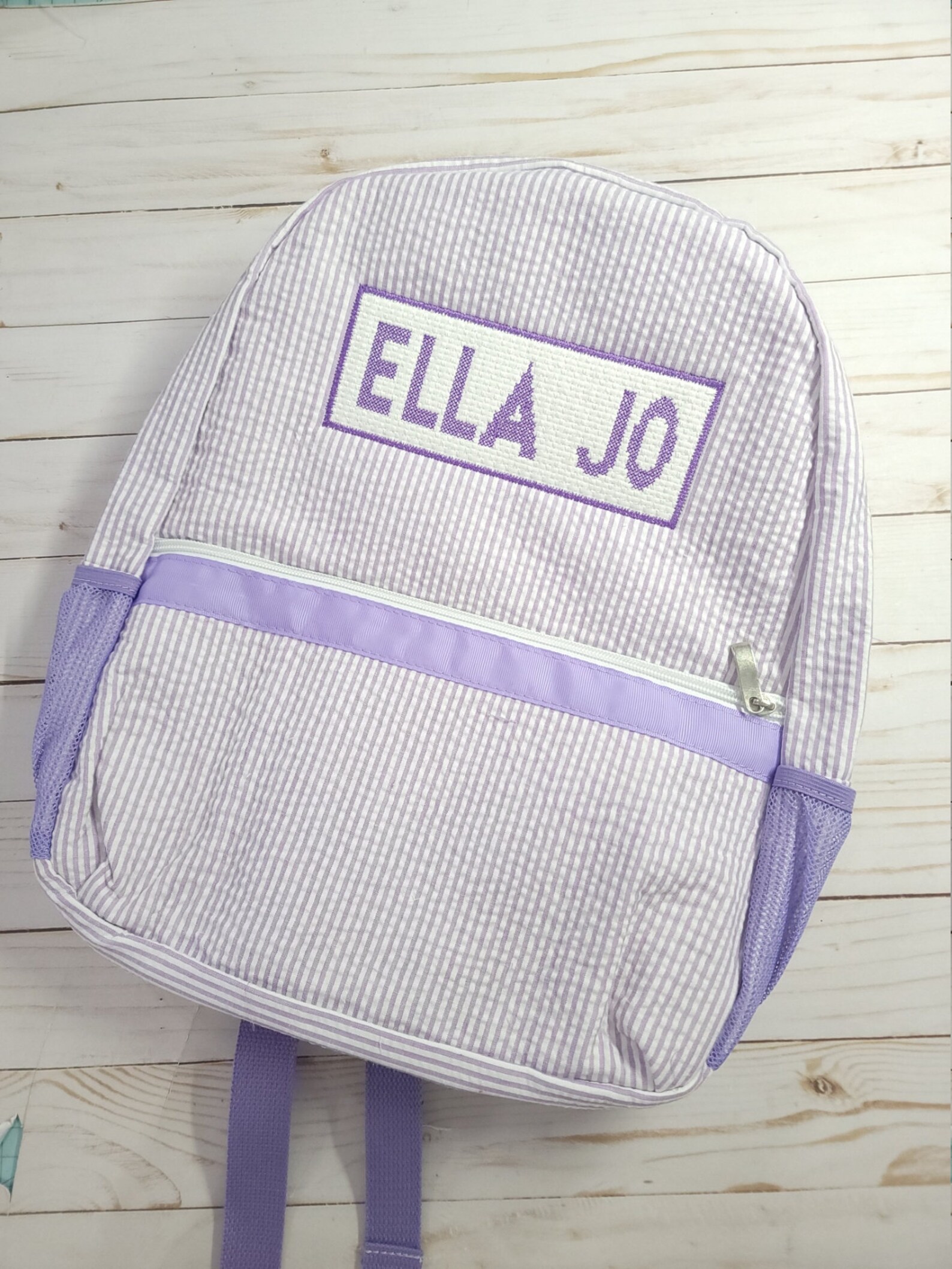 Personalized Seersucker Backpack Faux Smocked Backpack Girl | Etsy