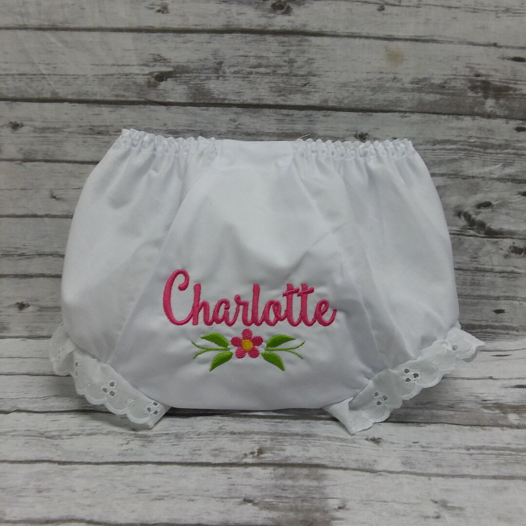 Personalized Baby Bloomers / Double Seat Eyelet Bloomers With Name ...