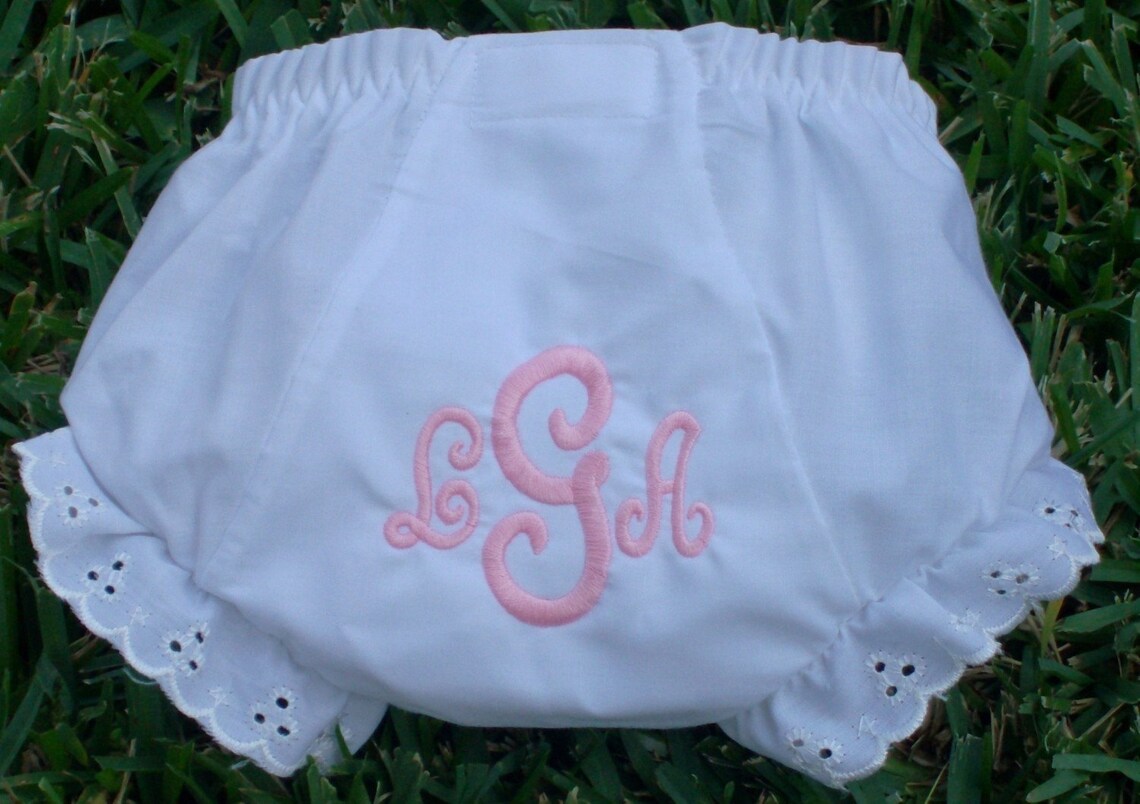 Monogrammed Eyelet Bloomers / Diaper Cover / Toddler Panty - Etsy