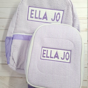 Personalized Seersucker Backpack, Faux Smocked Backpack, Girl Birthday ...