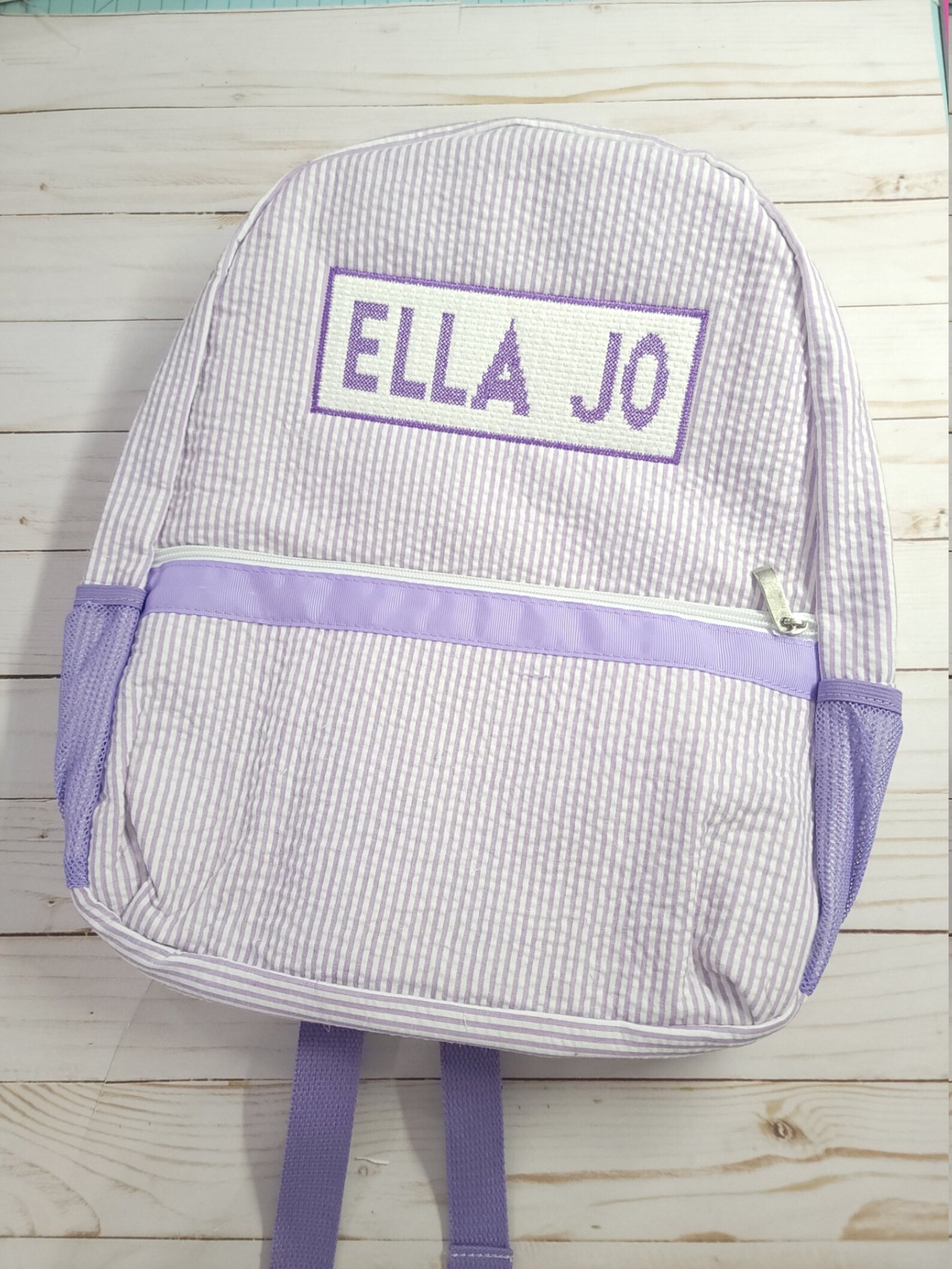 Personalized Seersucker Backpack Faux Smocked Backpack Girl | Etsy