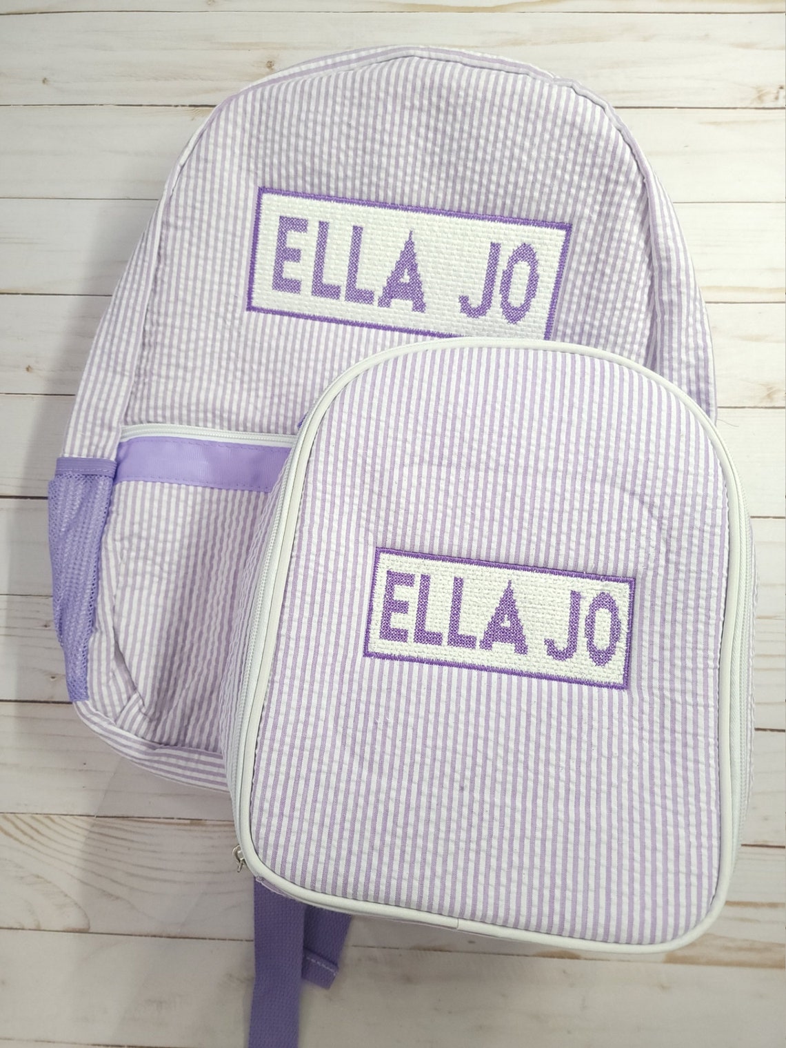 Personalized Seersucker Backpack Faux Smocked Backpack Girl | Etsy