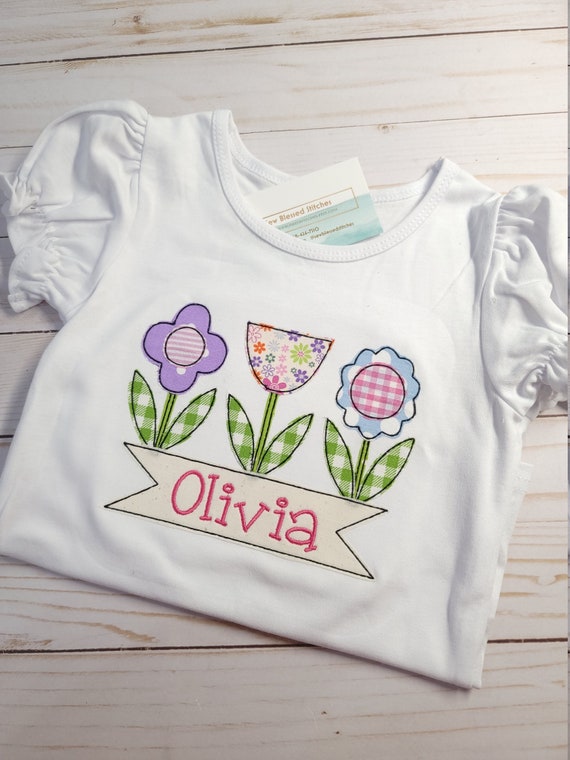 Personalized Applique Shirt Girl Applique Shirt With Name - Etsy