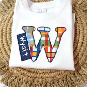Monogram Boy Shirt, Personalized Boy Shirt, Boy Applique Shirt, Boy ...