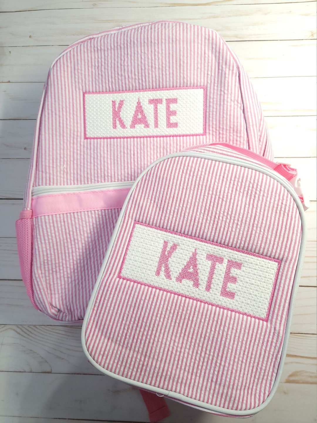 Personalized Seersucker Backpack Faux Smocked Seersucker - Etsy