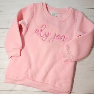 Personalized Pink Toddler Sweatshirt: Embroidered Name - Etsy