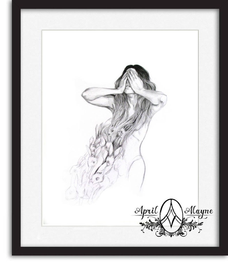 Rabbit Ghosts Print of Original Artwork April Alayne - Etsy
