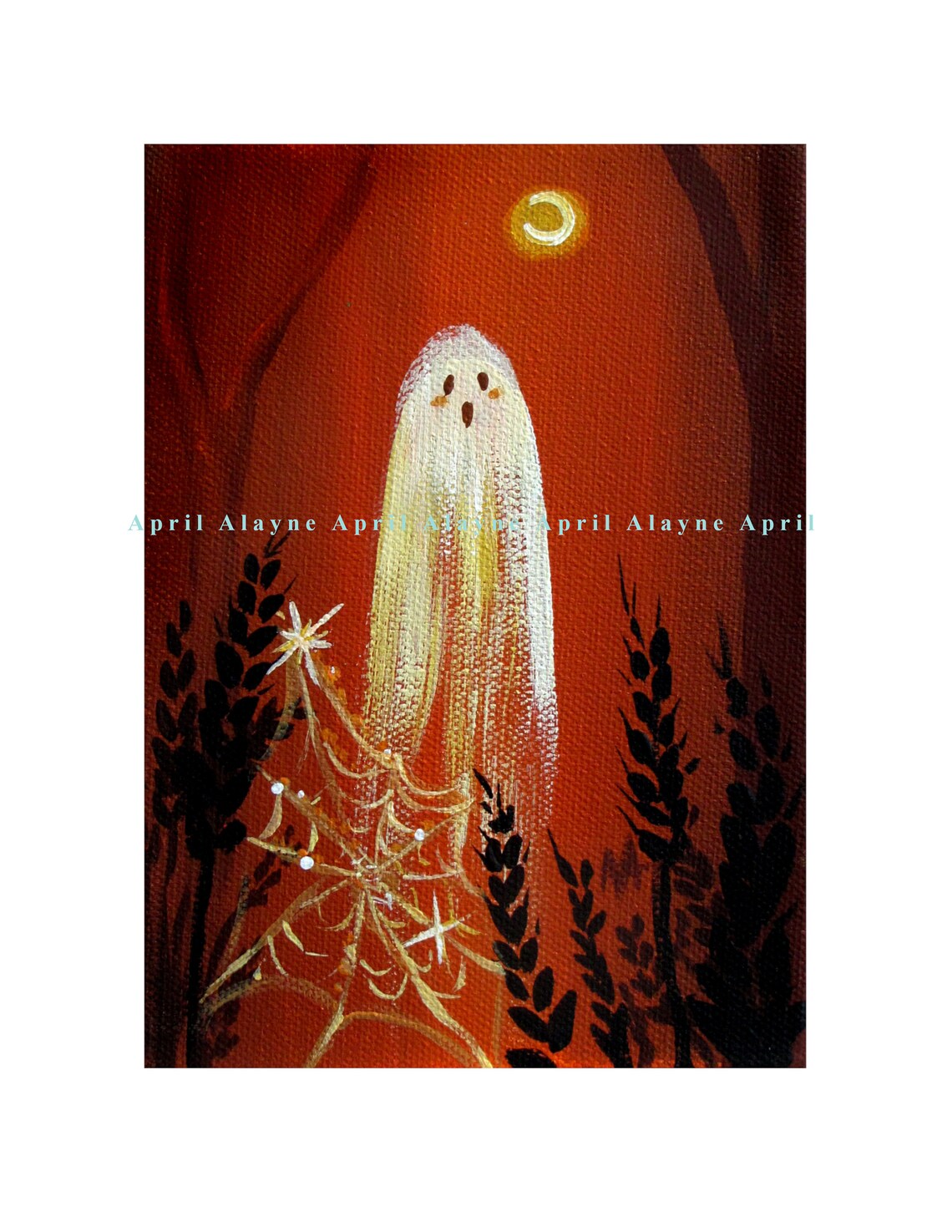 Buoyancy on the Bog - Spooky Spiders- Ghost Painting - Print- April ...