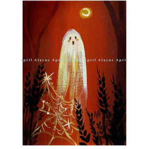 Buoyancy on the Bog - Spooky Spiders- Ghost Painting - Print- April ...