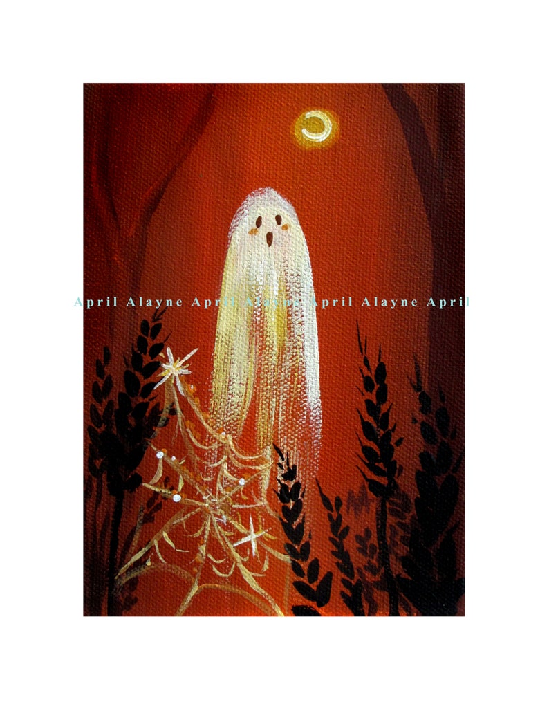 Buoyancy on the Bog - Spooky Spiders- Ghost Painting - Print- April ...