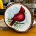 CARDINAL Hand Painted Live Edge Wood Slice Ornament CHOICE - Etsy
