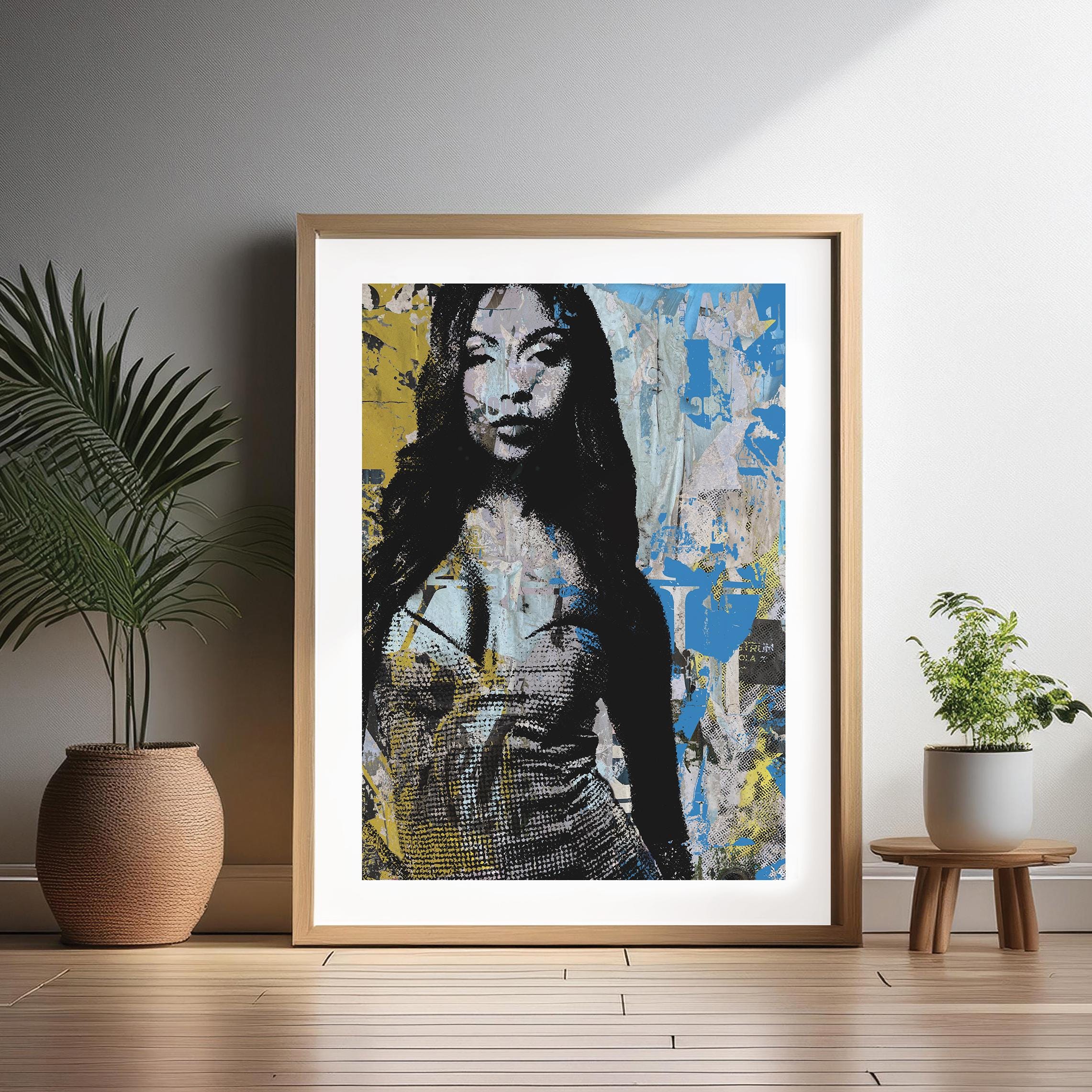 Female Portrait Collage Poster, Stylish Female Portrait Print, Female ...