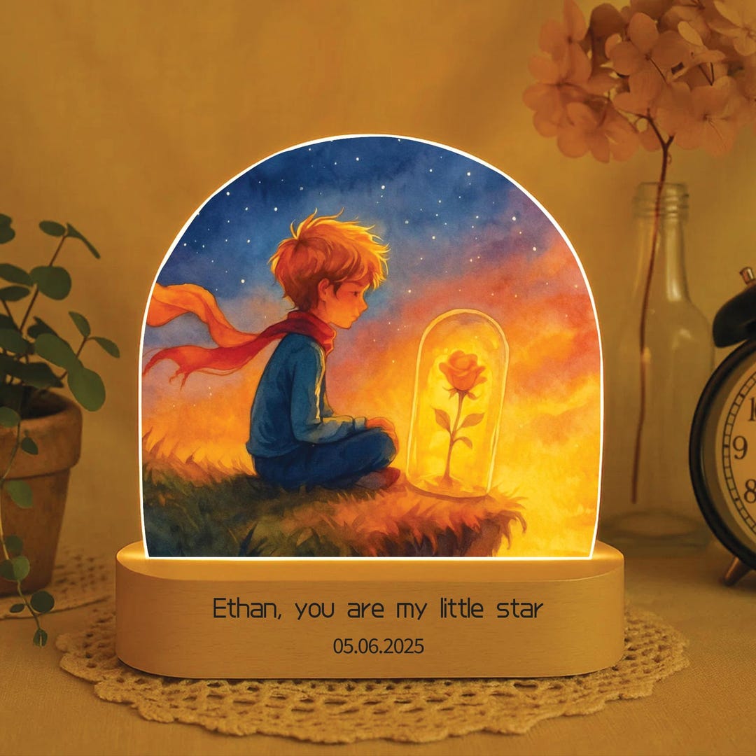 Custom the Little Prince Night Light – Personalized Baby Gift, Hand ...