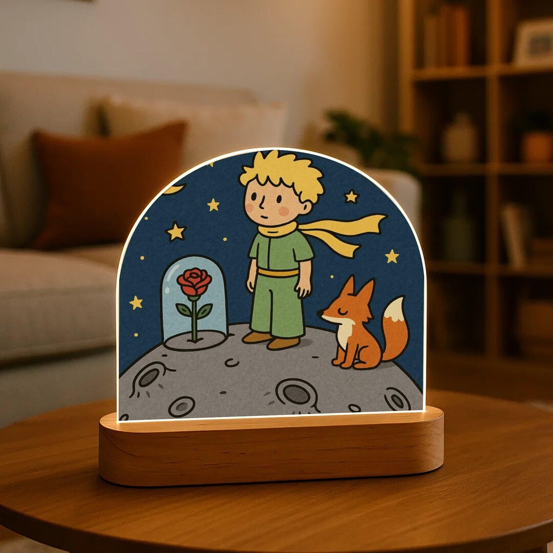 The Little Prince Night Light – Handcrafted Wooden Lamp, Book Lover ...