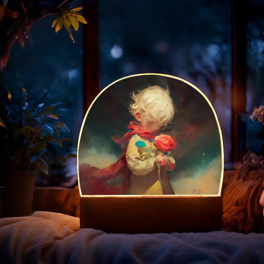 The Little Prince Night Light With Illustration – Personalized LED Book ...