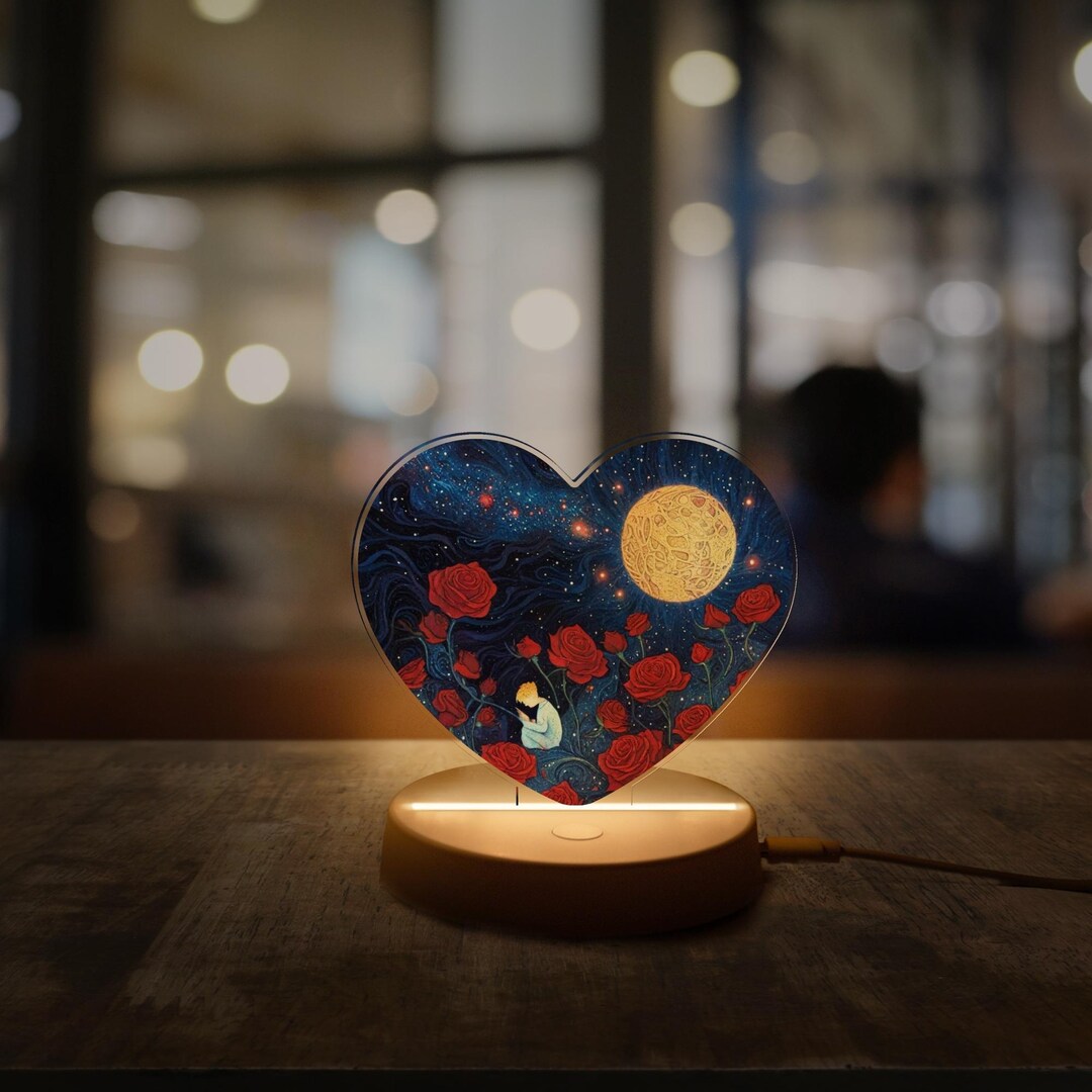 Little Prince Rose LED Heart Night Light, the Little Prince Night Light ...