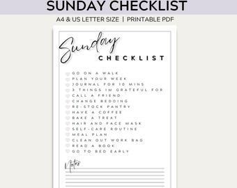 Sunday Checklist - Etsy