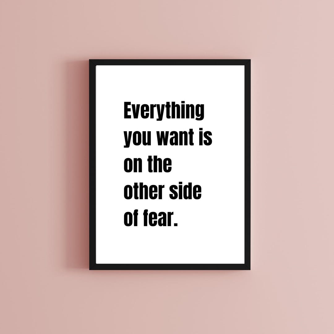 Other Side of Fear - Digital Download, Motivational Poster, Wall Art ...