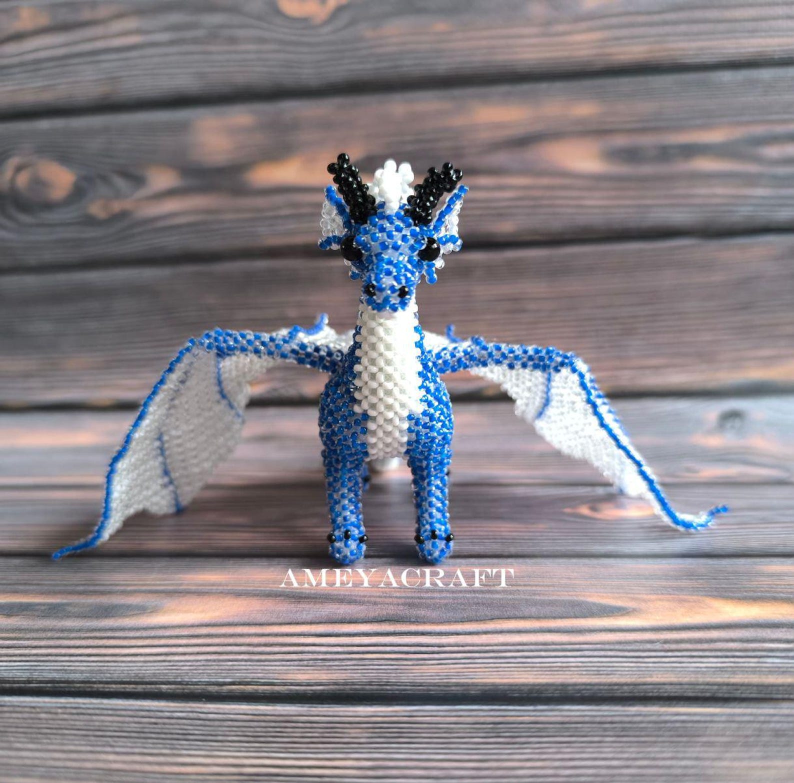 Handcrafted Beaded Dragon Figurine - Etsy