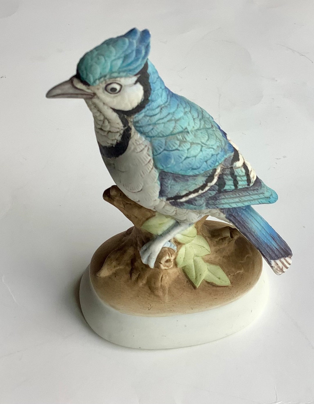 Vintage Fine Lefton Blue Jay Bird Carved Ceramic Figurine Numbered With ...