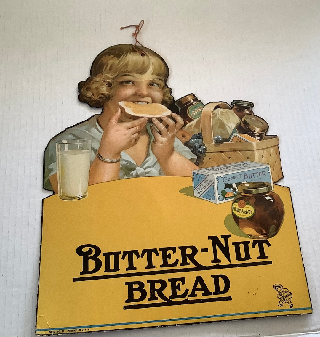 Vintage Butter Nut Bread Display Ad: Colorful Mid-century Sign - Etsy