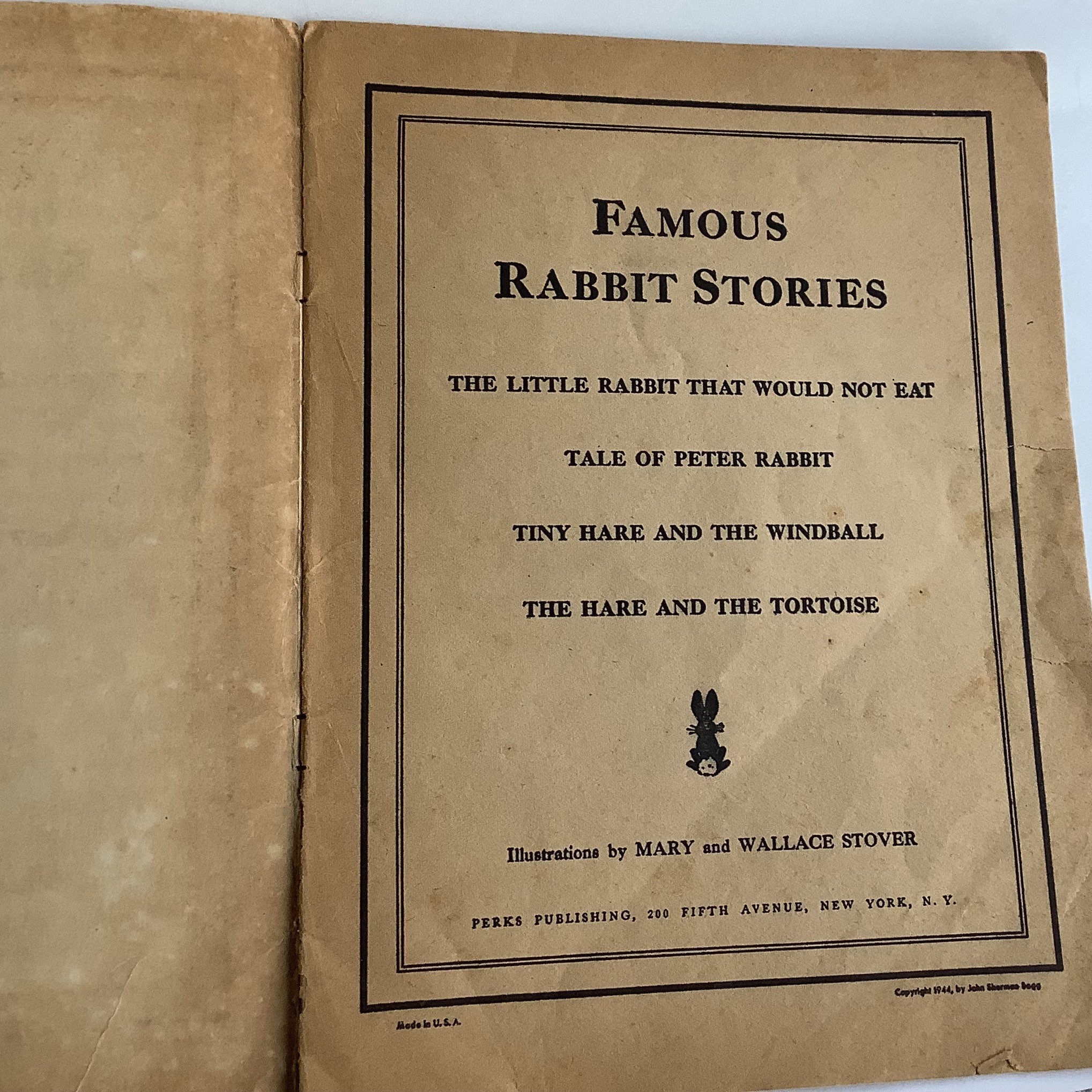 Vintage Book Paper Famous Rabbit Stories Dated 1944 Peter - Etsy