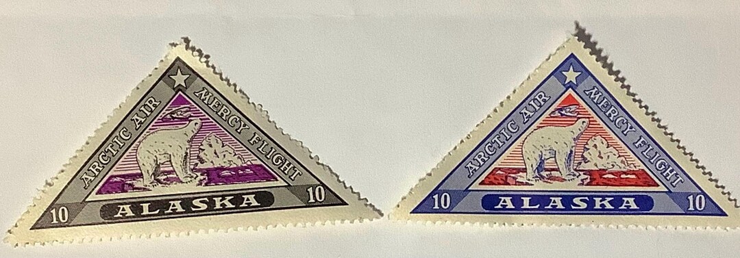 2 Vintage Alaska Arctic Air Mercy Flight 10 Postage Stamps From 1922 - Etsy