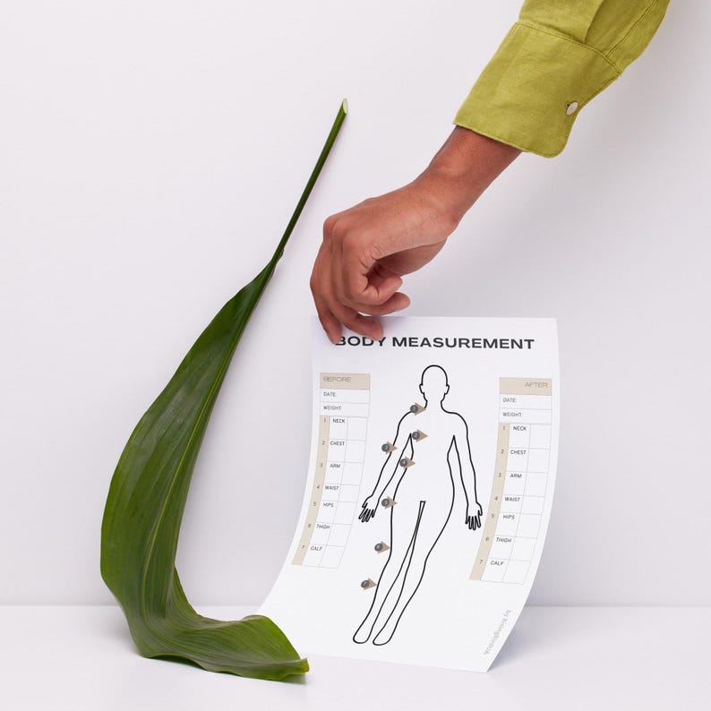 Weight Tracker PDF Weight Loss Chart | Body Measurement Fitness Journal ...