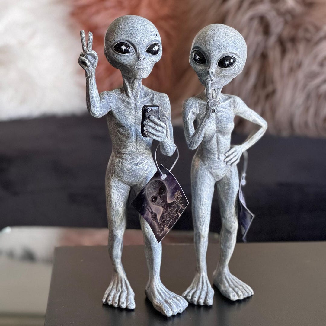 Alien Invasion Standing Alien Statues Peace and Quiet - Etsy