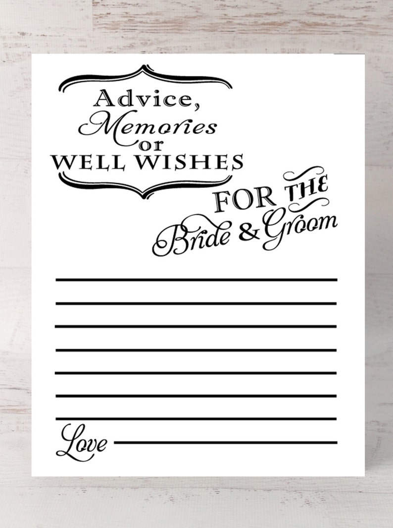 Leave the Bride & Groom Advice Memories Well Wishes Advice - Etsy Leave the Bride & Groom Advice Memories Well Wishes Advice - Etsy