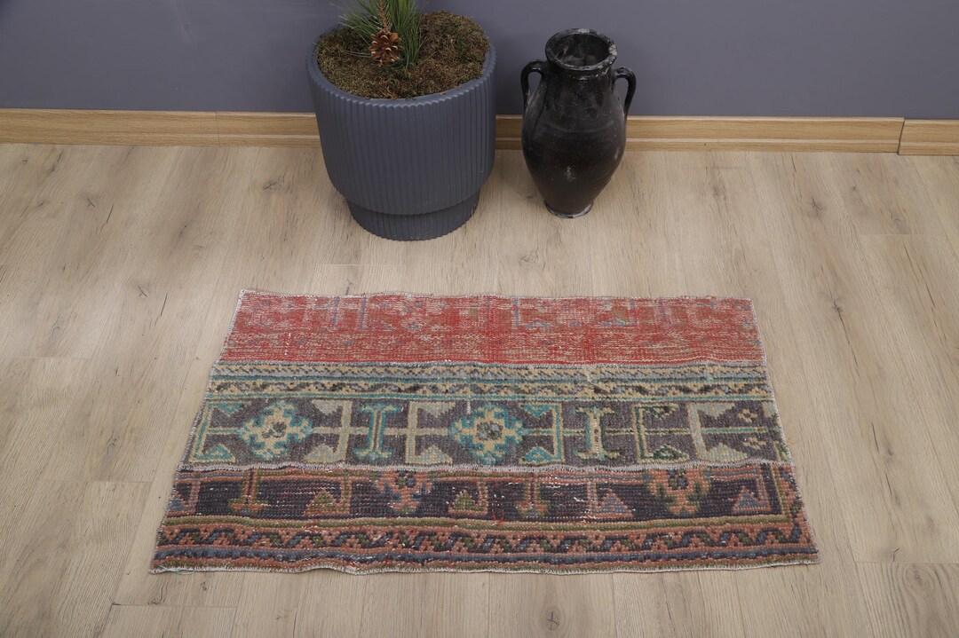 2x4 Rug, Faded Door Mat, Pastel Door Mat, 2x4 Small Rug, Handmade Rug ...