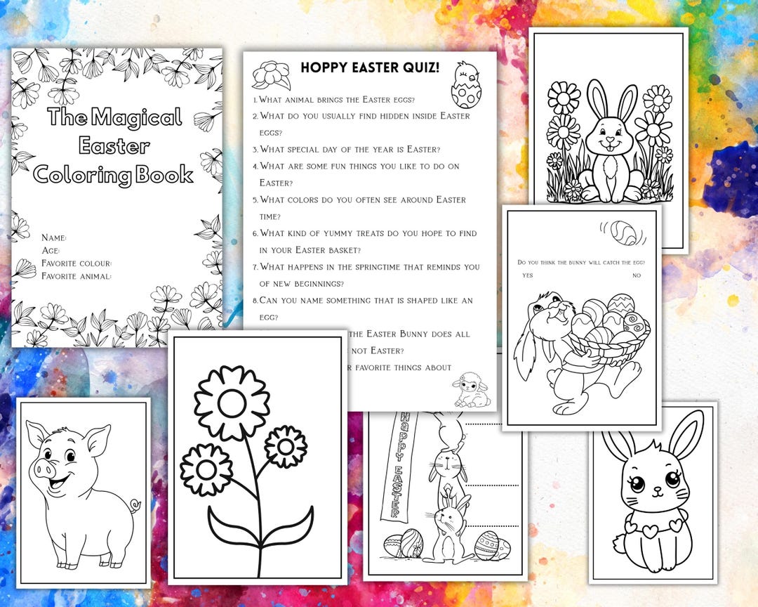 Easter Coloring Pages for Kids - 25 Printable Pages With Bunnies ...