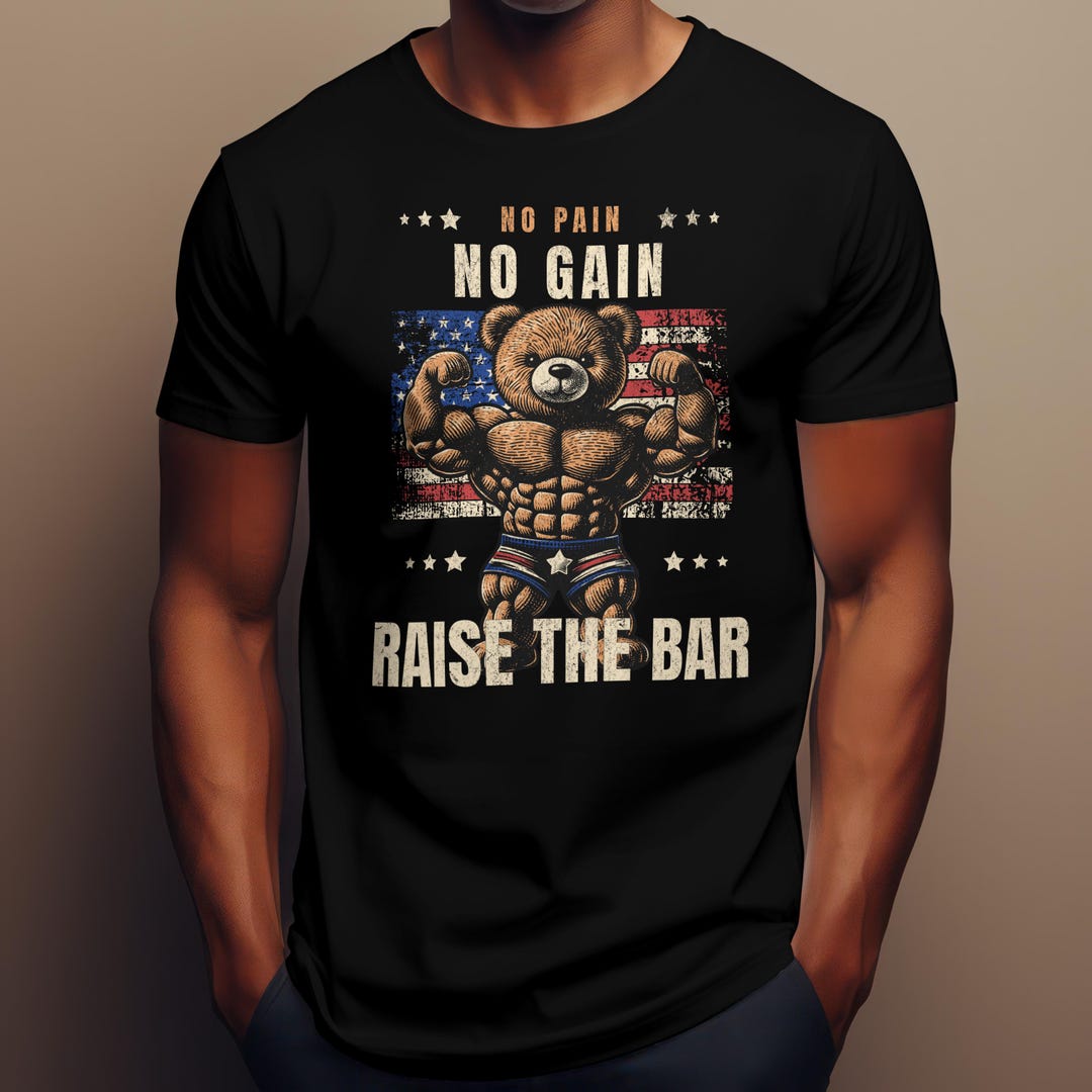 Teddy Bear Bodybuilding T-shirt: Funny Gym Workout Tee - Etsy