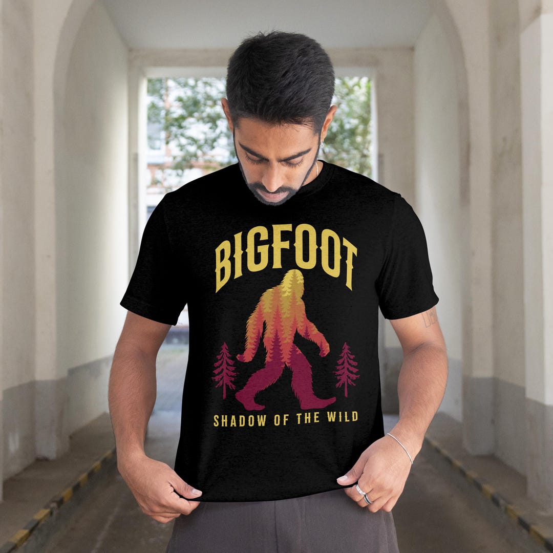 Bigfoot Silhouette Tee: Sasquatch Cryptid Shirt - Hiking Apparel - Etsy