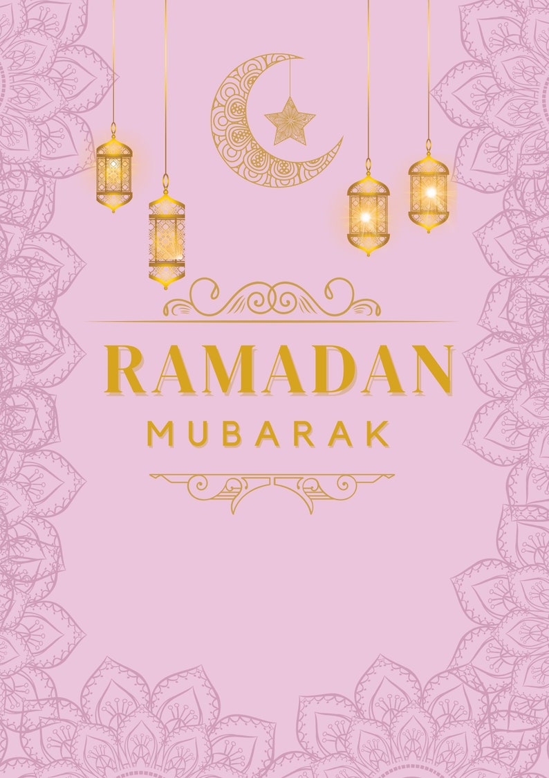 Pink Ramadan Mubarak Poster - Etsy