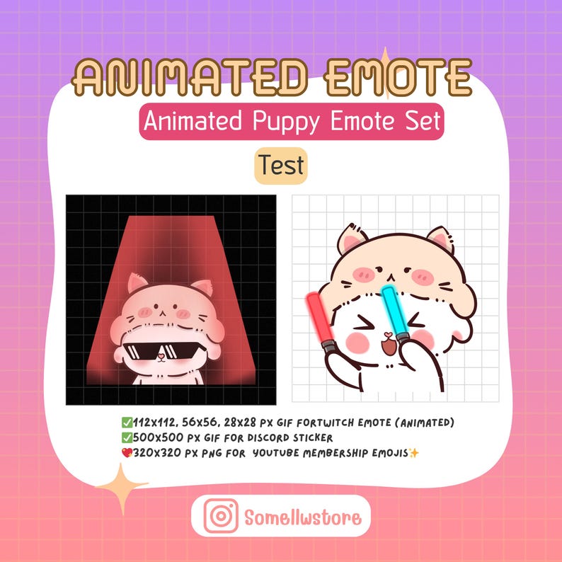 Animated Puppy Emote Set – 10 Cute Dog Emotes for Twitch, Discord ...