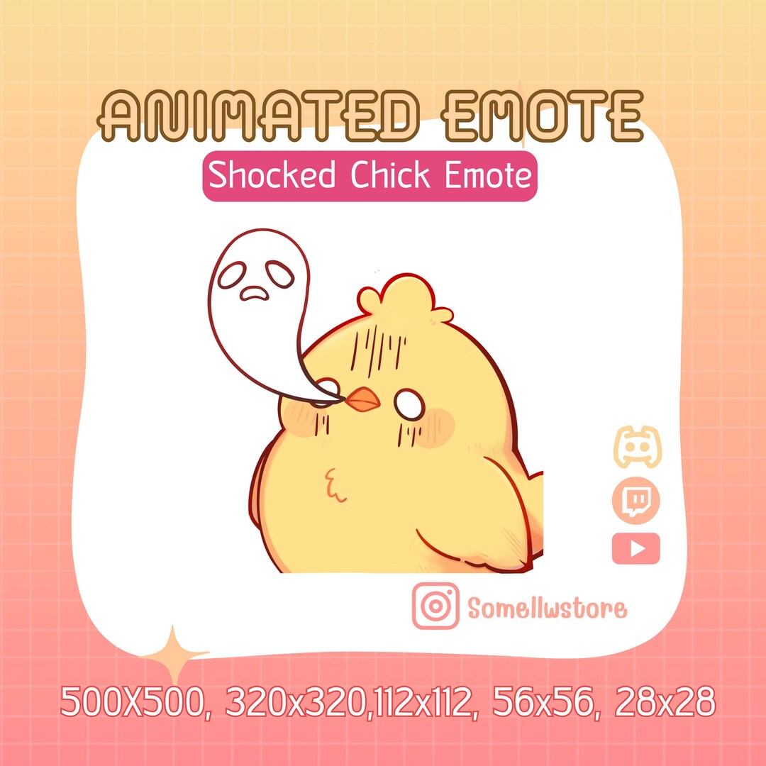 Shocked Chick Animated Emote – Cute Bird GIF, Twitch Emote, Discord ...