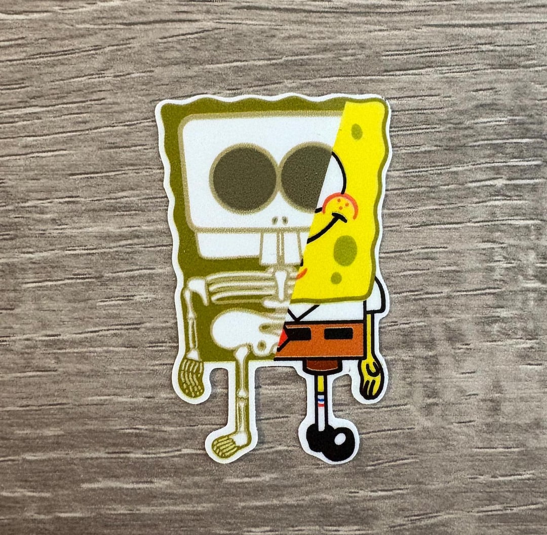Spongebob Skeletal System Anatomy - Glossy Sticker - Etsy