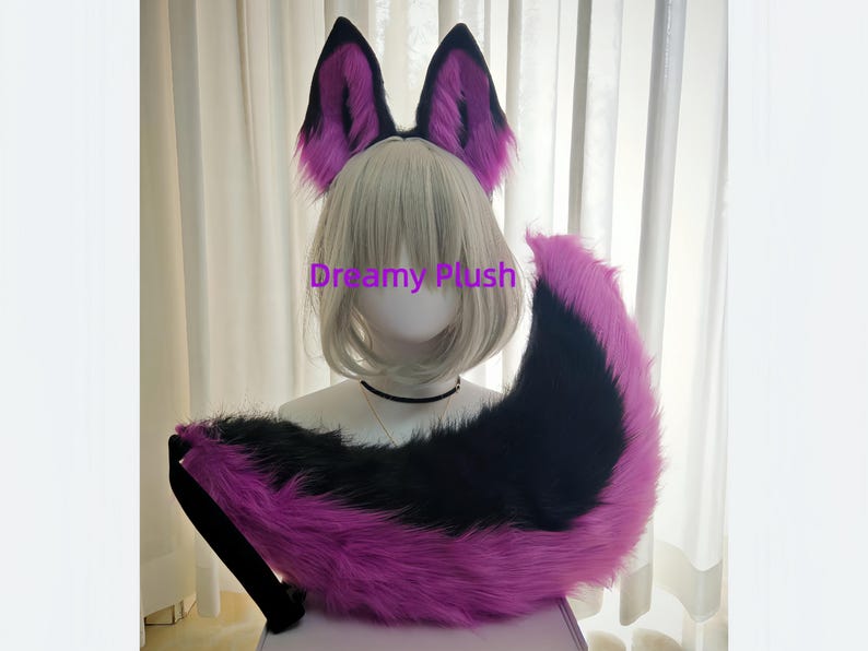 Furry Wolf Ears&tail Set,realistic Plush Wolf Cosplay Accessories ...