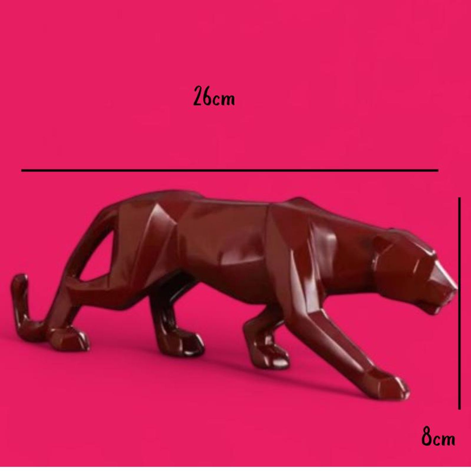 Panther Statue Animal Figurine, Abstract Geometric Resin Leopard ...